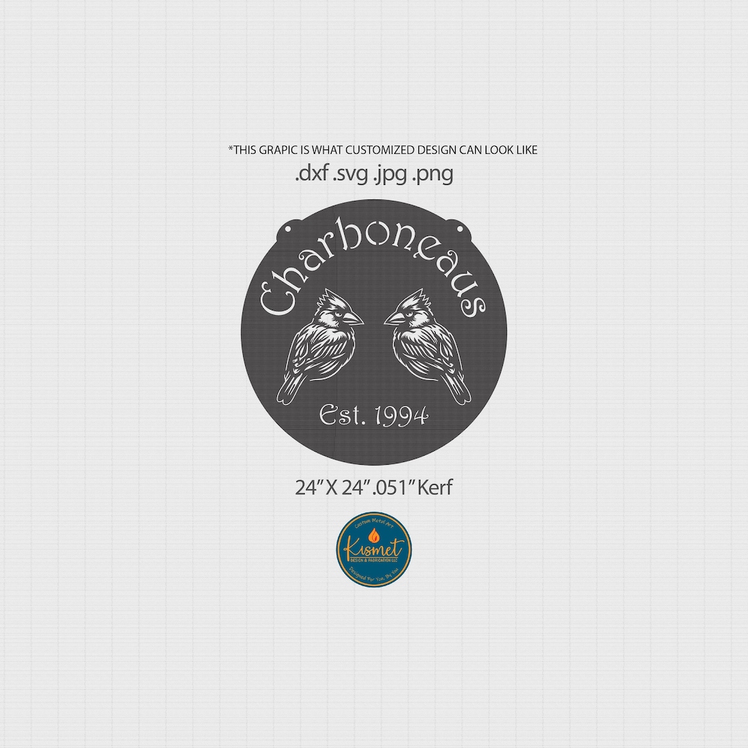 Monogram Sign Dxf Files for Plasma Personalized Cardinal Svg - Etsy