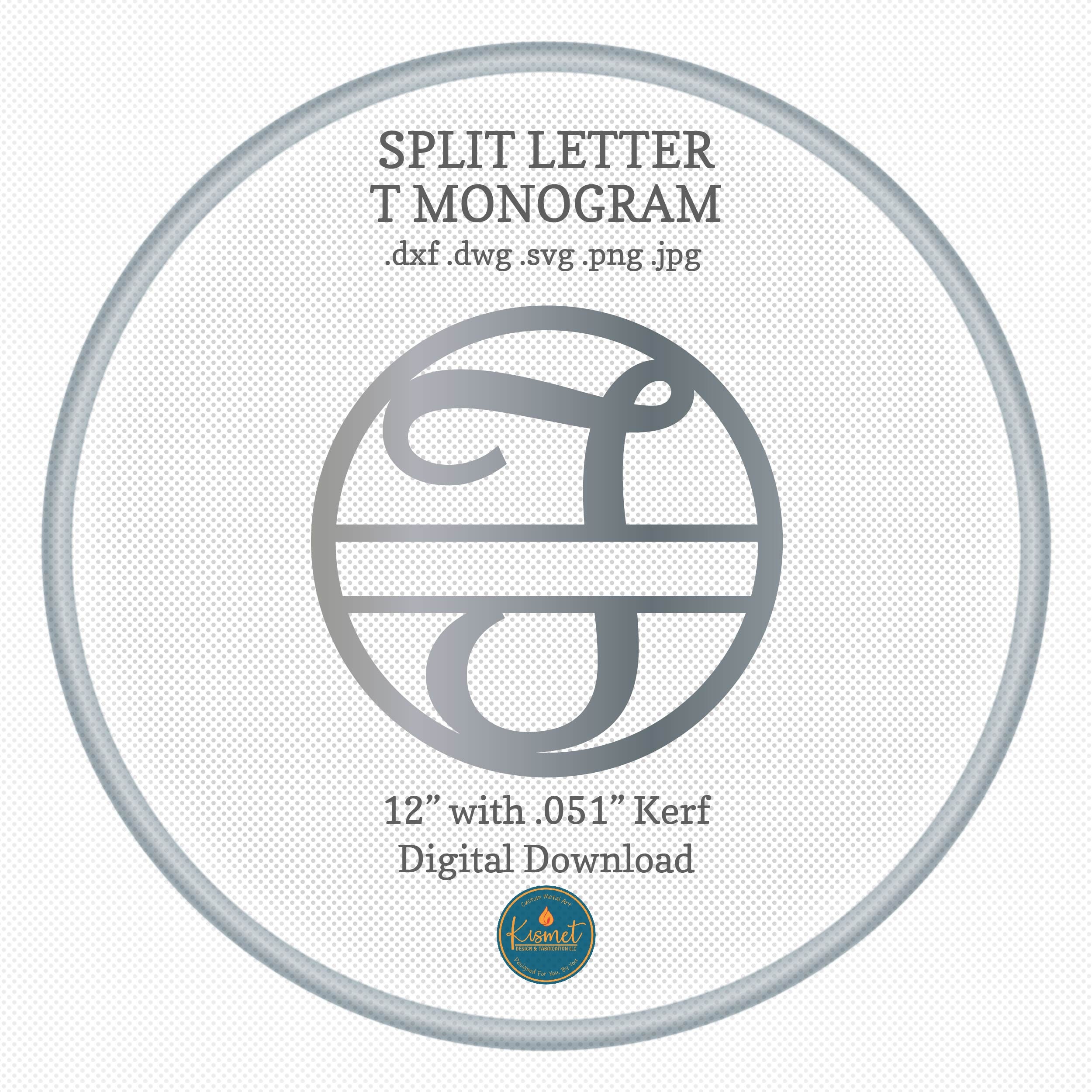 Split Letter Monogram Svg Files for Laser Cut Signs, Letter T Monogram ...