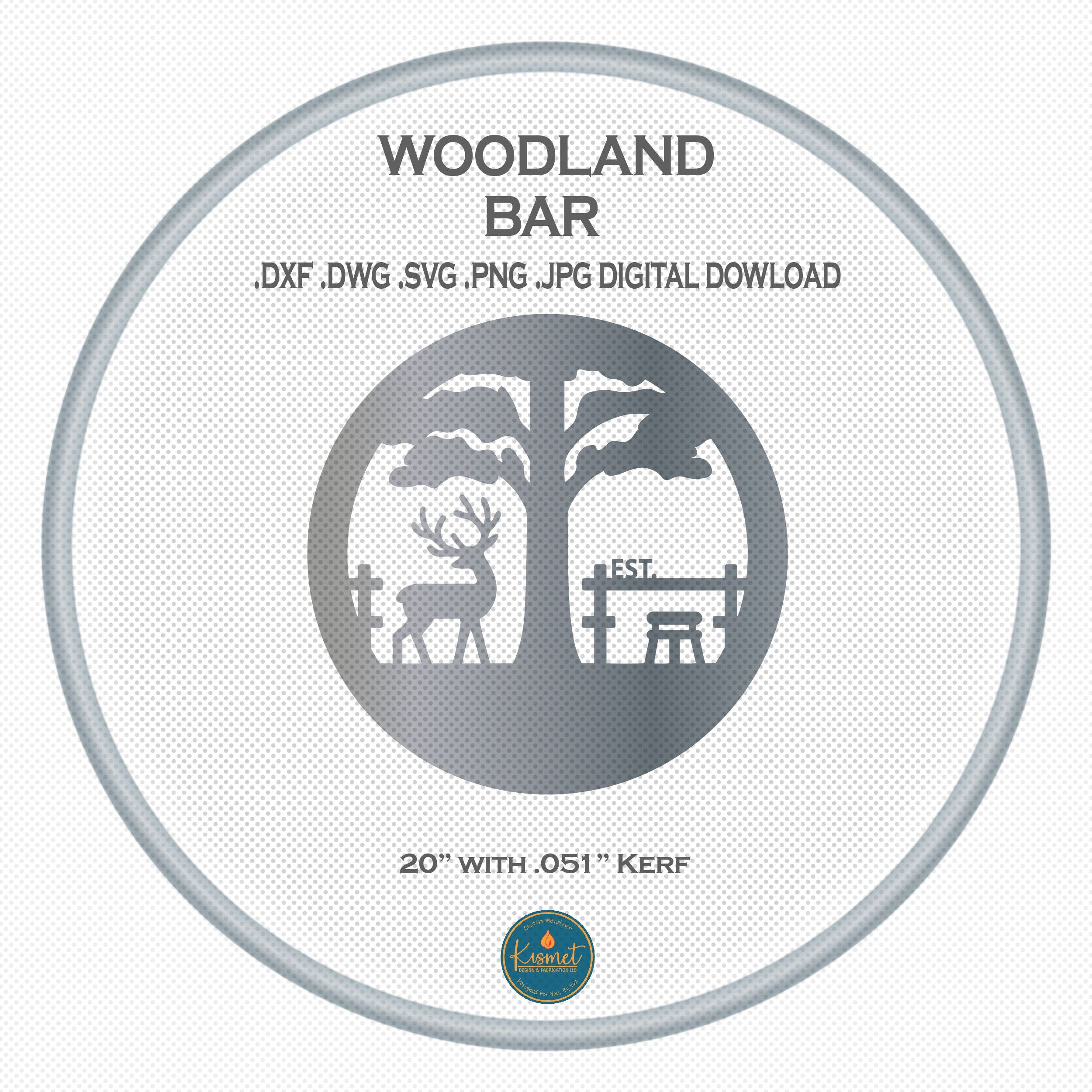 Bar Sign Dxf File for Plasma Cut Sign, Deer Forest Svg File for Laser ...