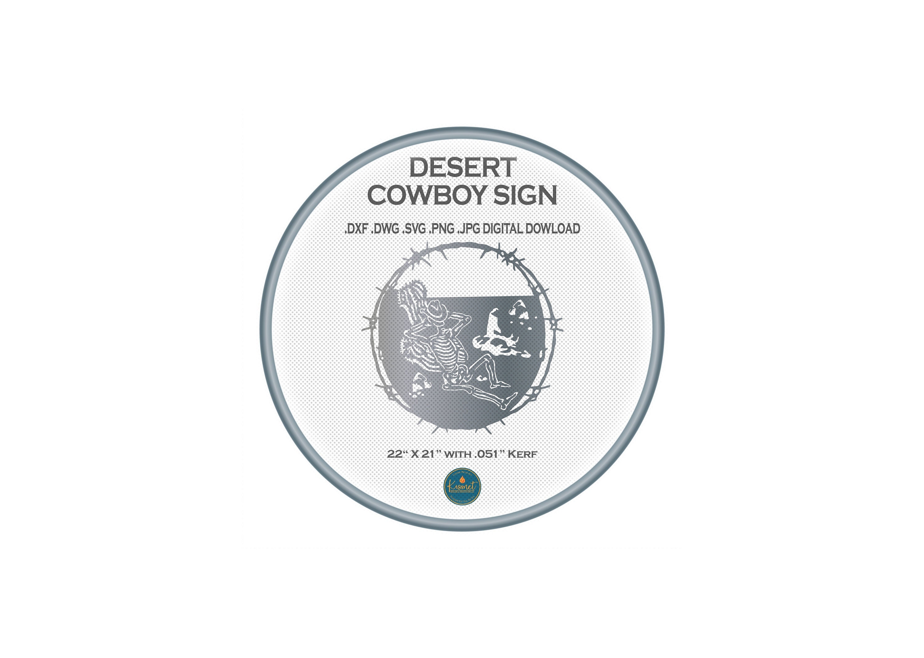 Desert Cowboy Sign, Cactus DXF SVG PNG, Cnc Plasma Laser Cut File Xtool ...