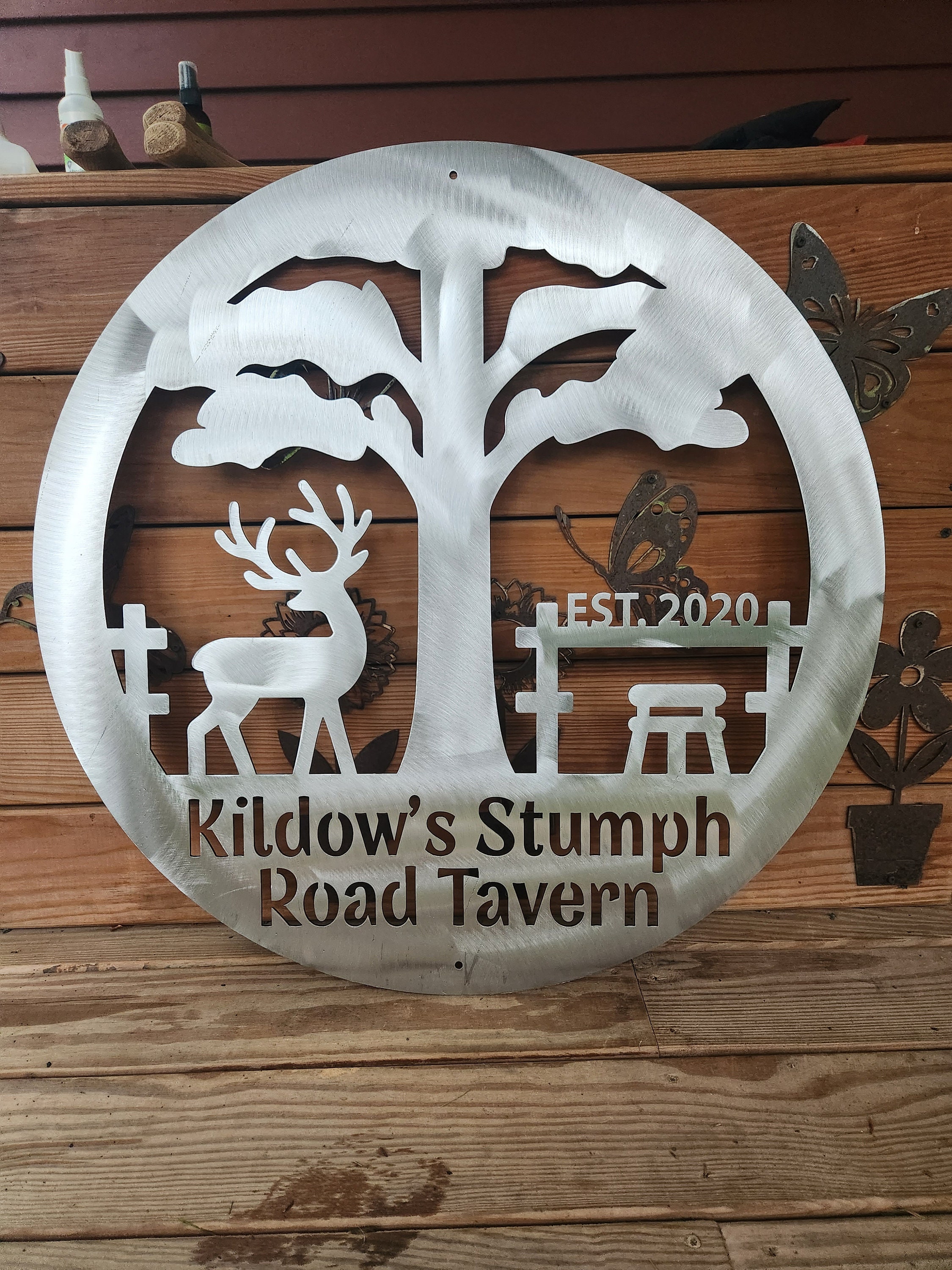 Bar Sign Dxf File for Plasma Cut Sign, Deer Forest Svg File for Laser ...