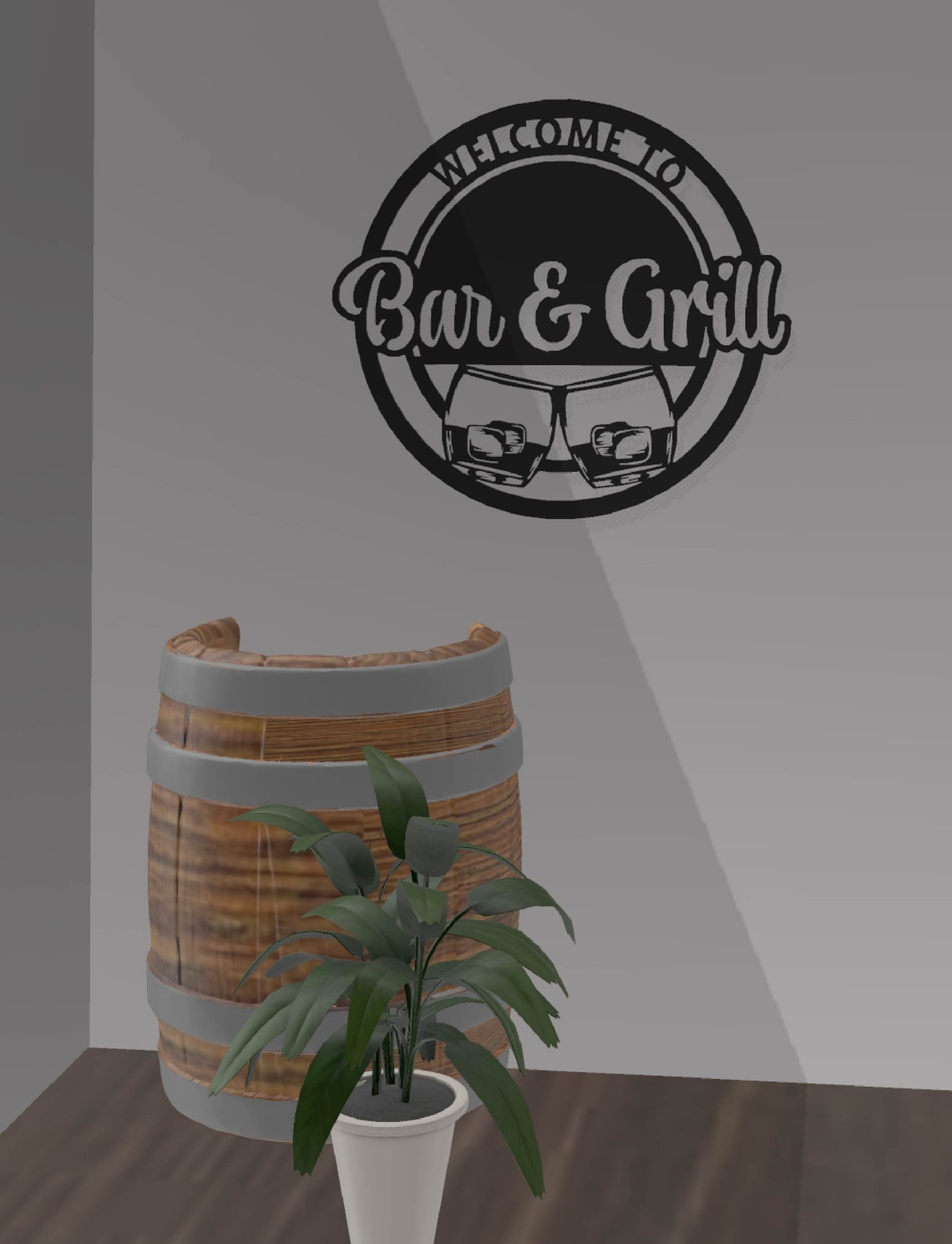 Bar Sign, Grill Signs, SVG DXF PNG, Sign Cut Files, Laser Plasma Xtool ...