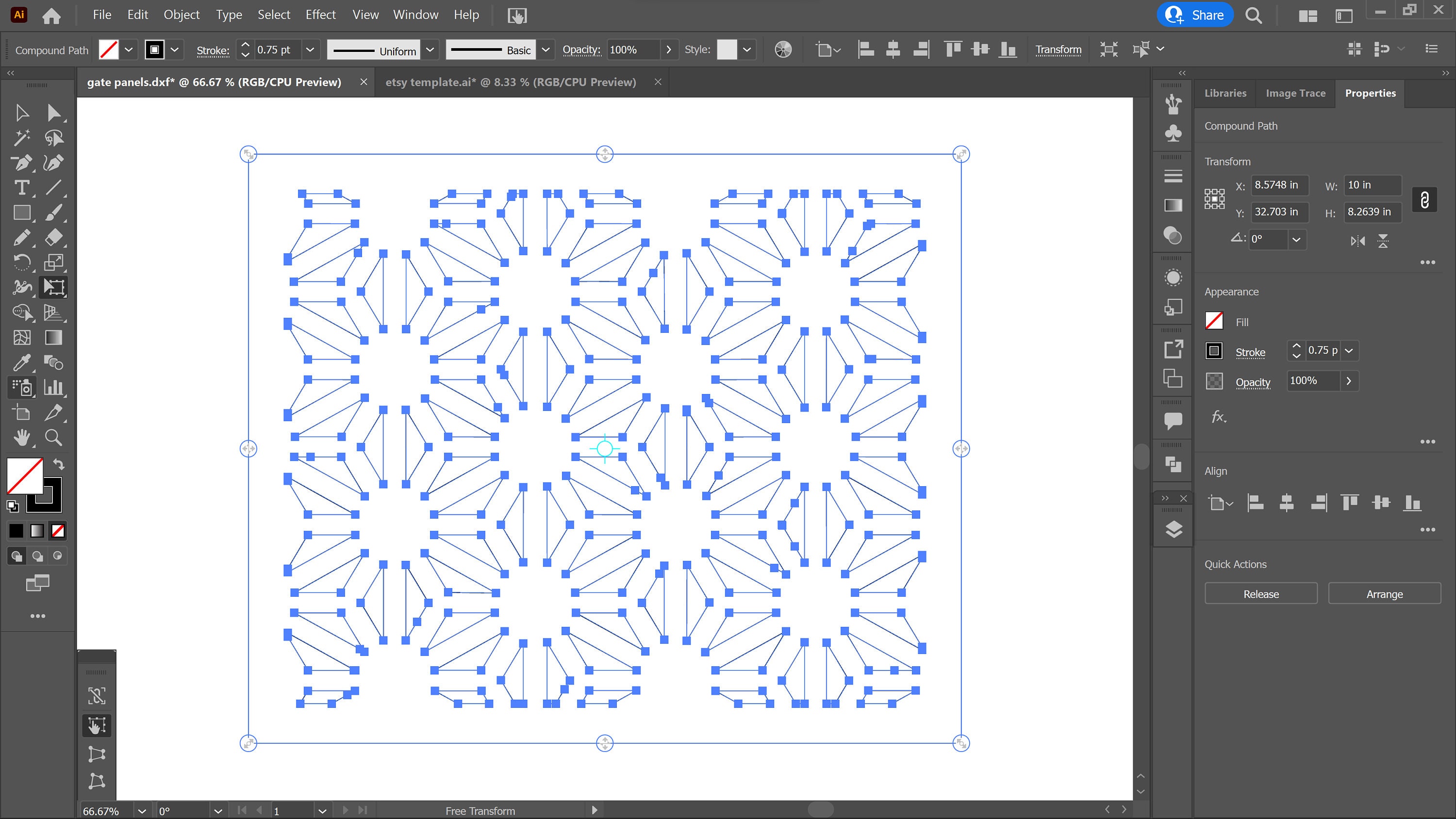 Fichier dxf de panneau de balustrade pour commande numérique par ...