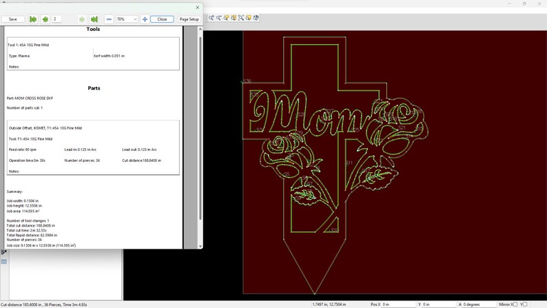 Memorial for Mom Dxf File for Cnc Plasma, Cross Cnc Plasma Cut File for ...