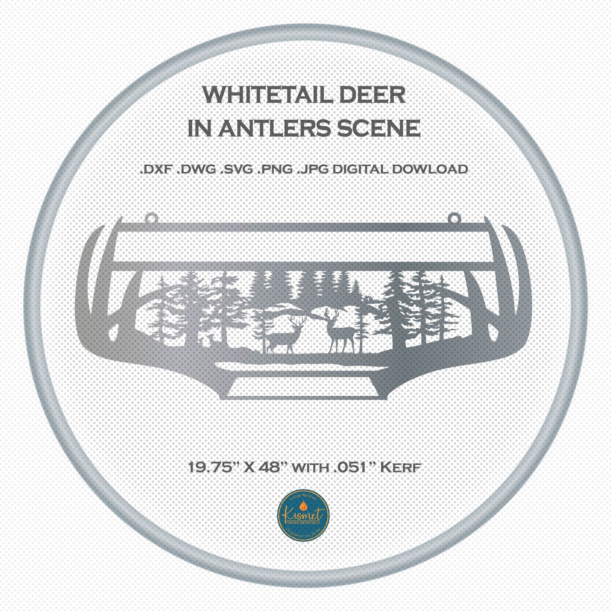 Deer Scene Dxf File for Cnc Plasma, Whitetail Deer Svg Files for Cnc ...