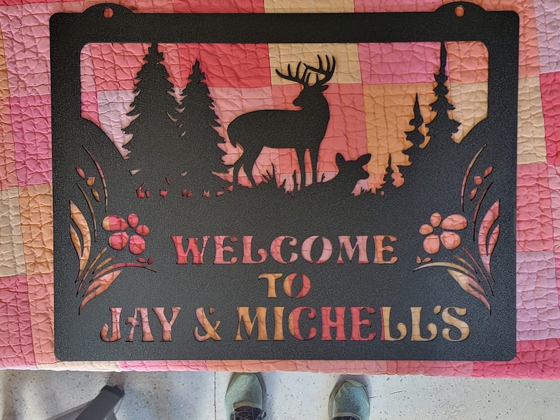 Personalized Deer Sign, DXF SVG PNG, Plasma Laser Xtool Cut Files ...