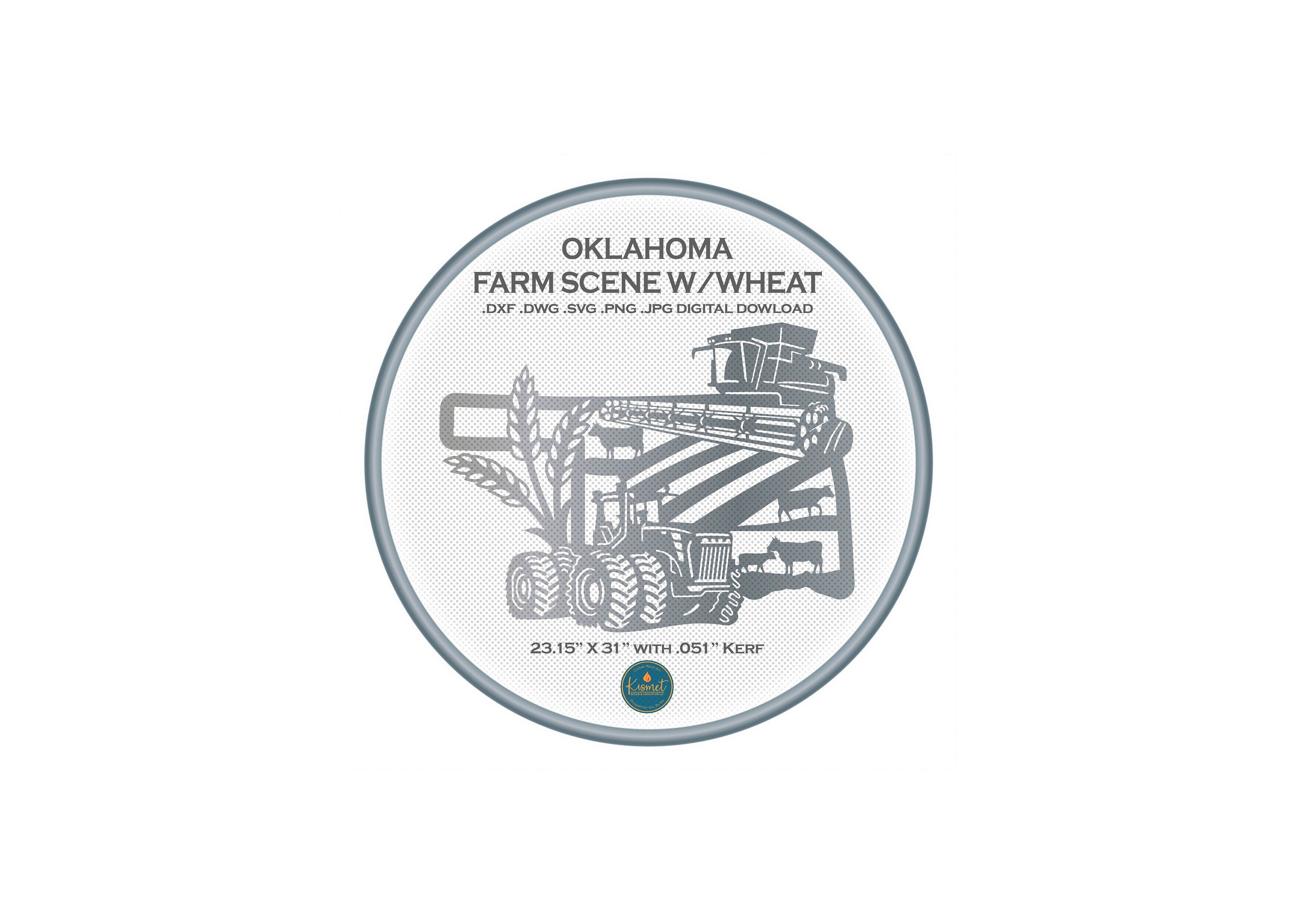 Farm Scene Cnc Plasma Dxf Files for Plasma Cutter, Oklahoma Wheat Svg ...