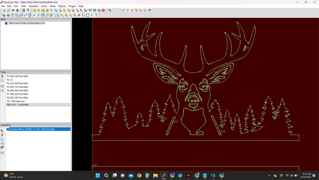 Personalized Deer Dxf File for Cnc Plasma, Hunting Dxf Cut Files for ...
