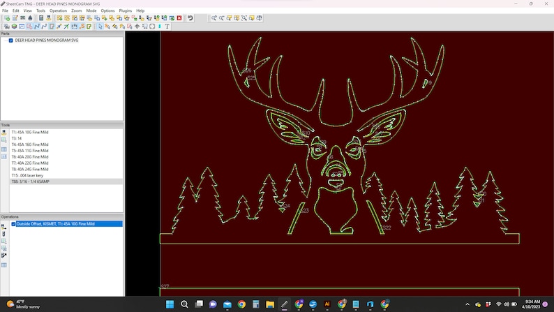 Personalized Deer Dxf File for Cnc Plasma, Hunting Dxf Cut Files for ...