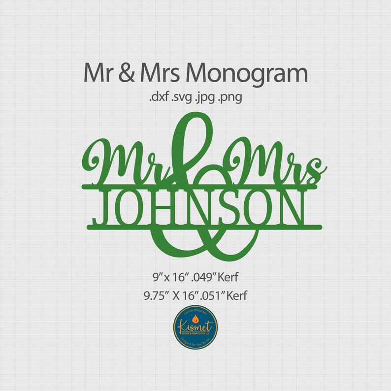 Personalized Wedding Monogram DXF, Mr & Mrs SVG, Xtool PNG, Cnc Plasma ...