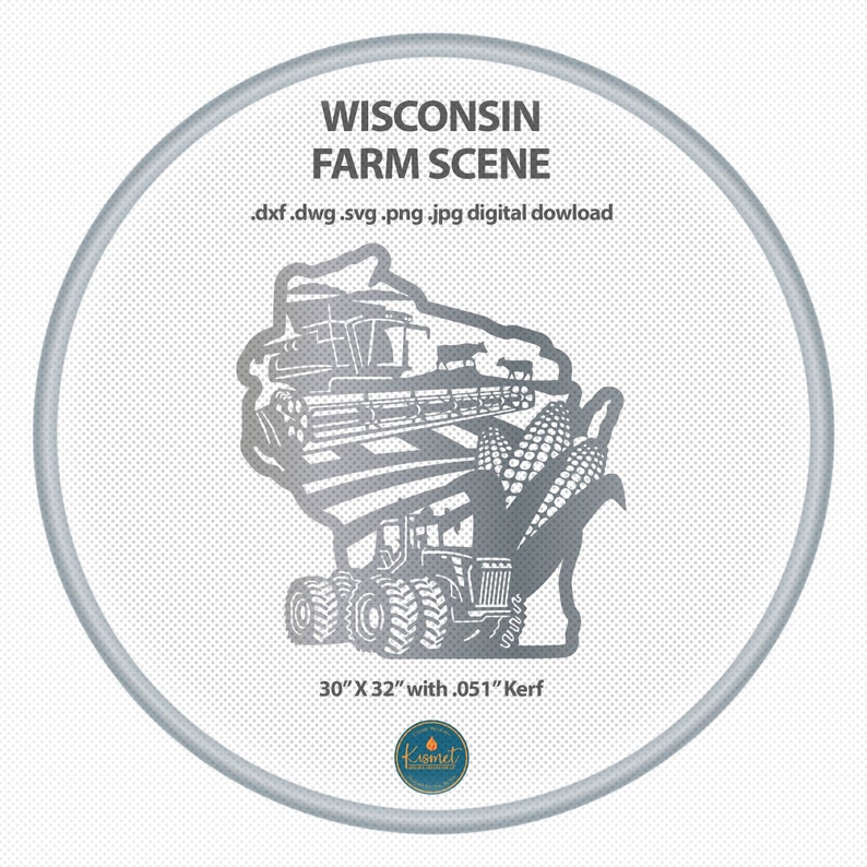 Wisconsin Sign Dxf File for Cnc Plasma, Custom Tractor Combine Svg ...