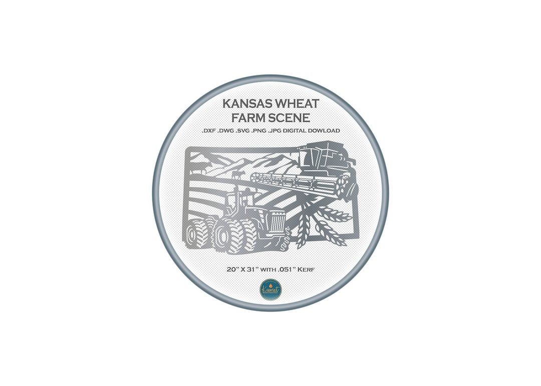 Kansas Sign Dxf Files for Plasma Cutter, Farm Scene Png Files for Laser ...