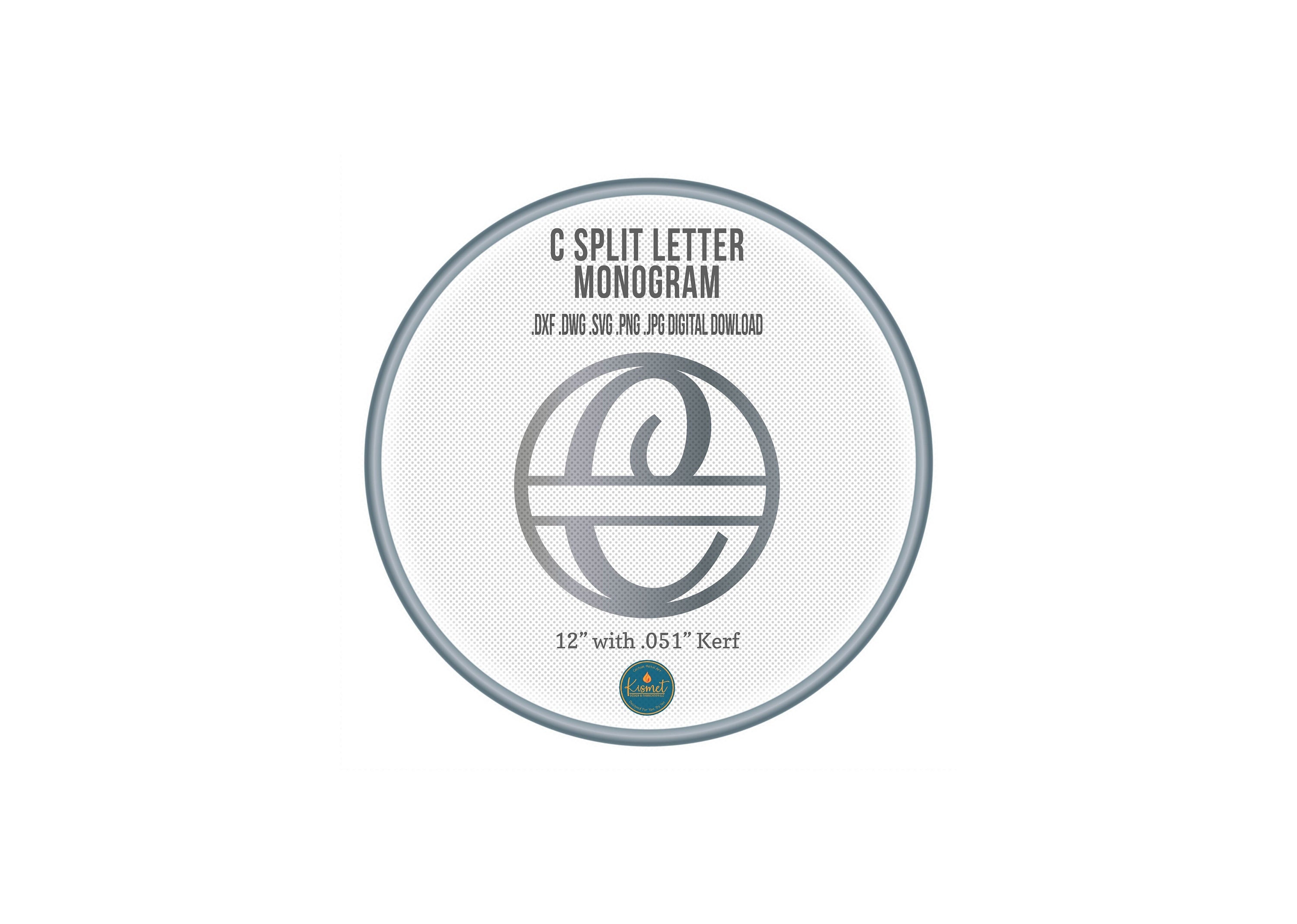 Split Letter C Monogram SVG, Laser Cut File, CNC Plasma DXF, Xtool ...
