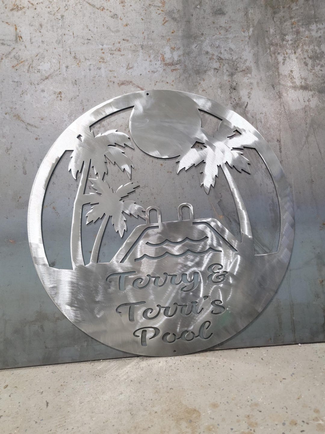 Pool Sign Svg File for Laser Cutting, Palm Tree Dxf File for Cnc Plasma ...