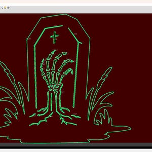 Skeleton Hand Headstone SVG: CNC Plasma DXF, Halloween Sign Cut Files ...