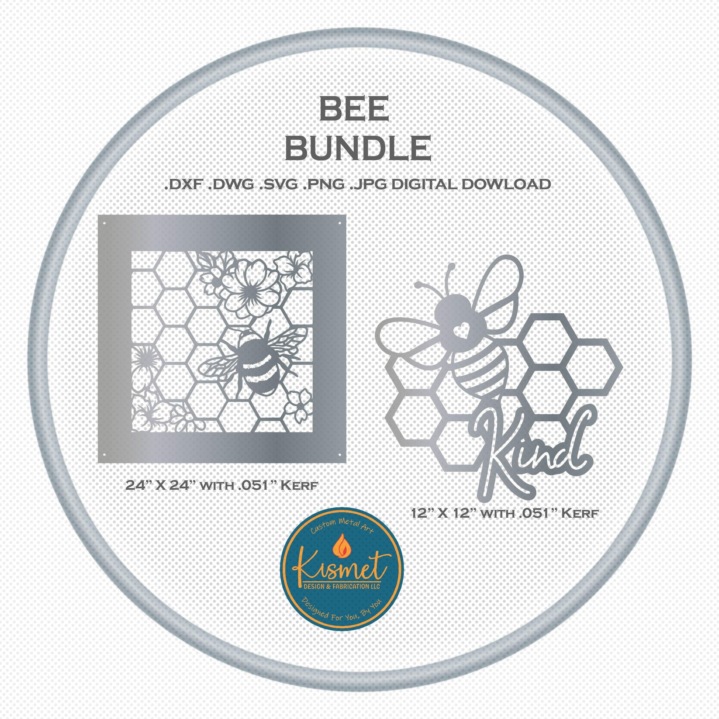 Bee Flower Svg Files for Laser Cutting, Bee Bundle Dxf File for Cnc ...