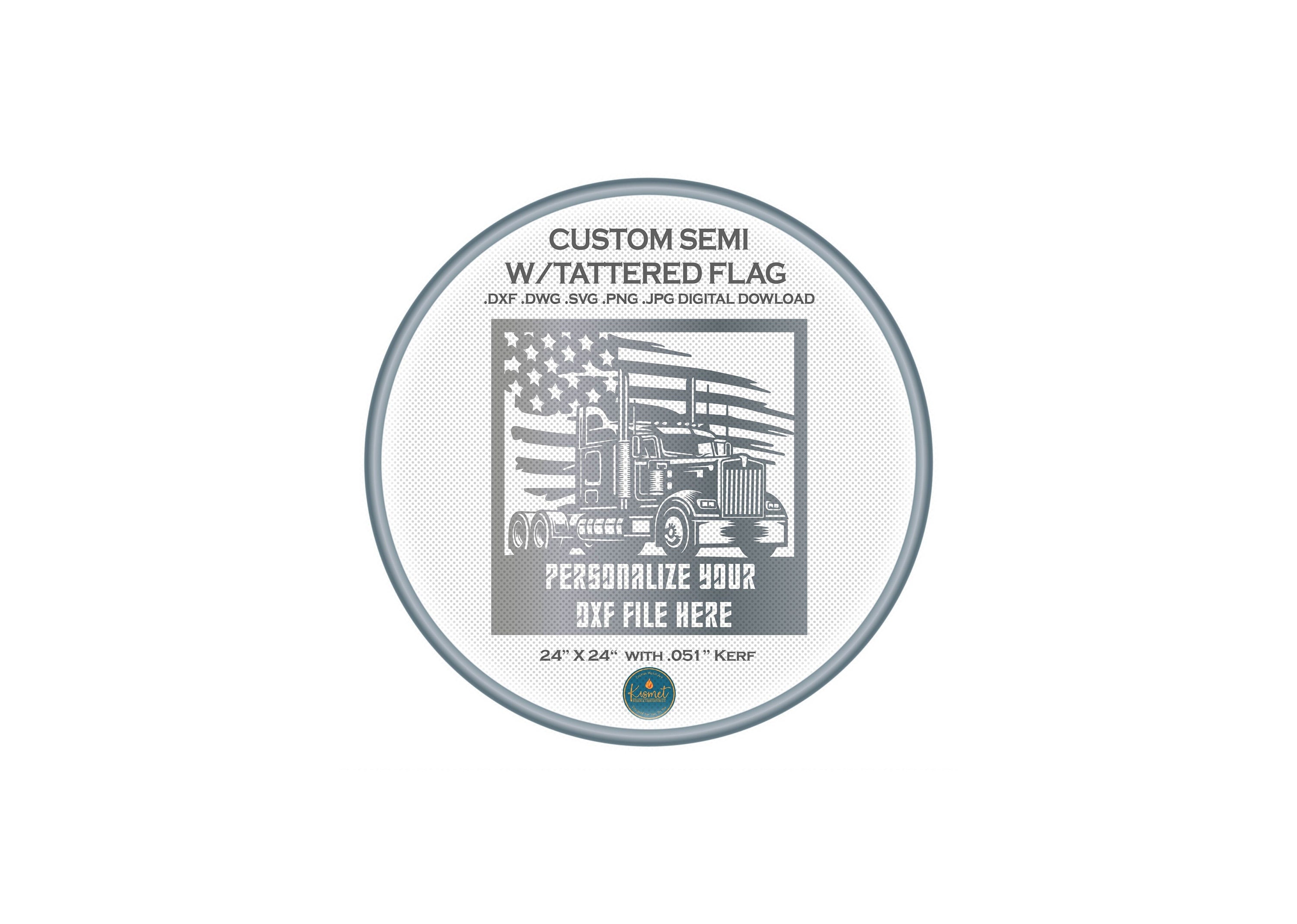Semi Truck Tattered Flag SVG DXF, Plasma Laser Cut File - Etsy