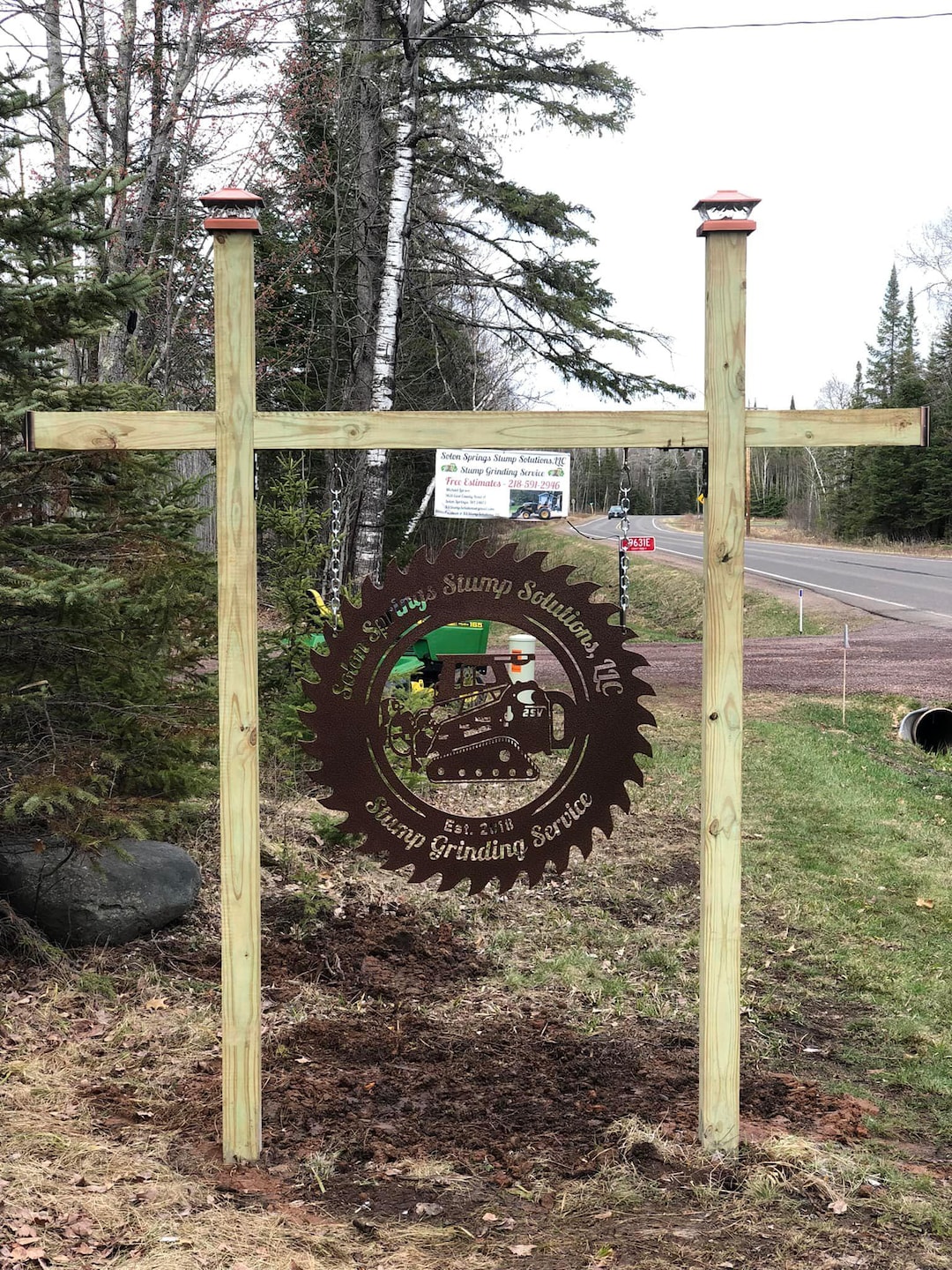 Stump Grinder Logo Sign Svg Files for Laser Cutter, Forestry Sign Dxf ...