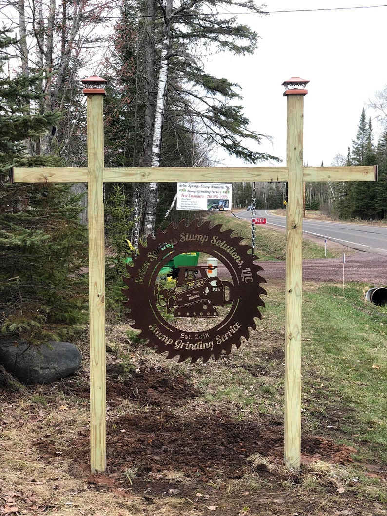 Stump Grinder Logo Sign Svg Files for Laser Cutter, Forestry Sign Dxf ...