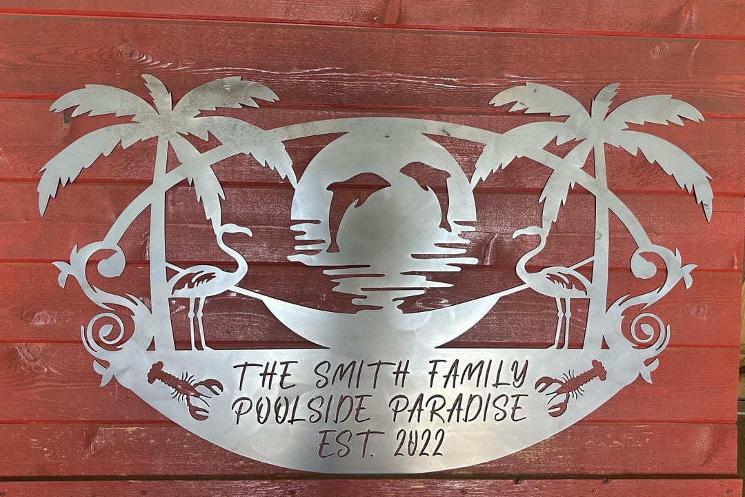 Beach House Sign Dxf File for Cnc Plasma Cutting, Vacation Home Sign ...