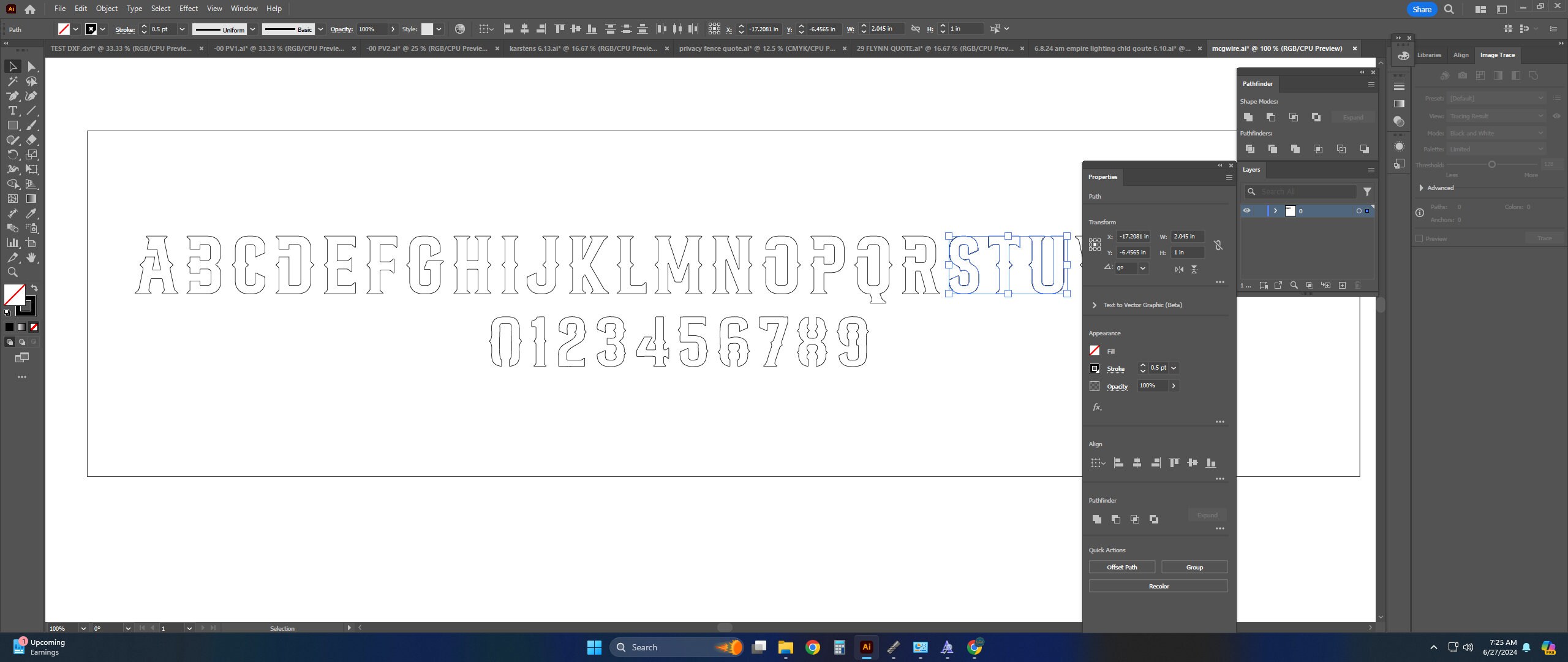 western font dxf file for cnc plasma cutting, western alphabet for cnc ...