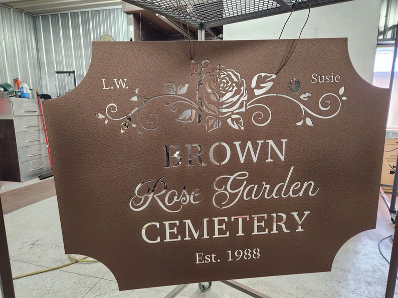 Metal Garden Sign Dxf Files for Plasma, Cemetery Sign Svg Files for ...
