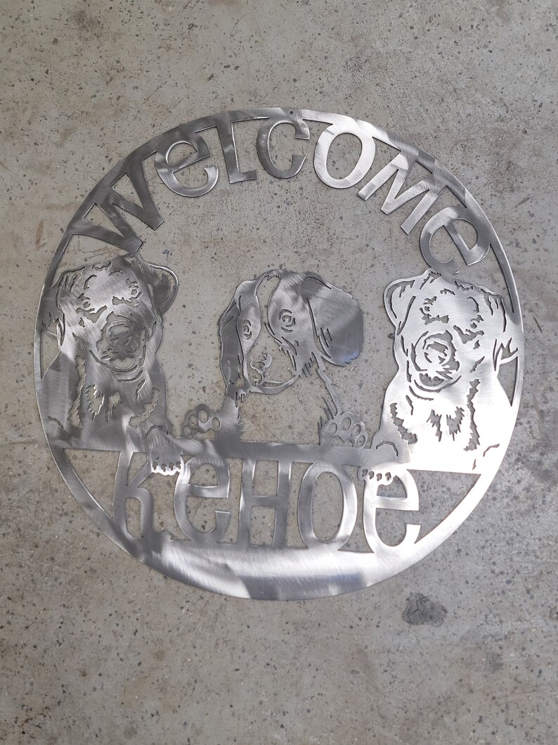 Personalized Welcome Dog Sign Svg Dxf File for CNC Plasma - Etsy Australia