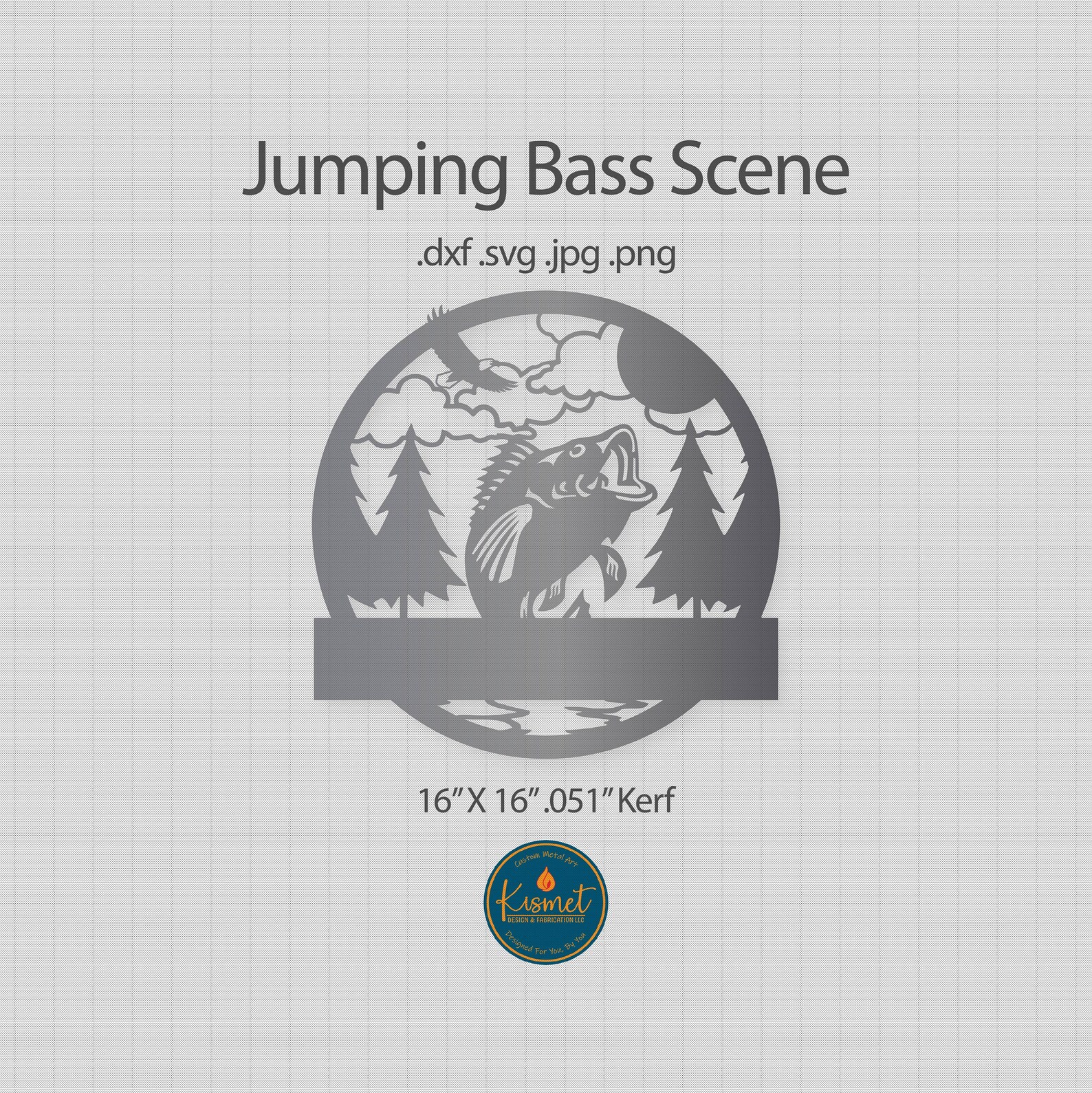 Monogram Bass Sign Dxf File for Cnc Plasma, Fish Scene Svg Files for ...
