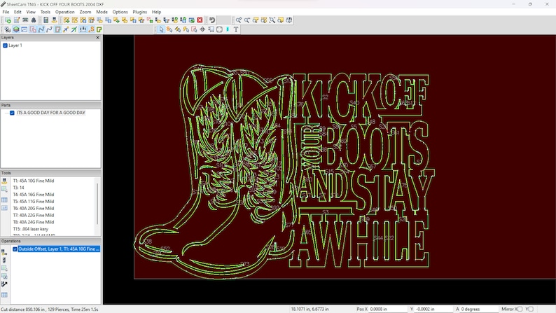 Cowboy Boots SVG Laser Cut File, Western DXF Files, Xtool Cricut ...