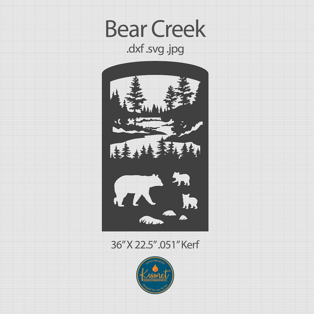 Bear DXF File for Plasma Cutting Kismet Cut Ready DXF Bear Scene SVG ...