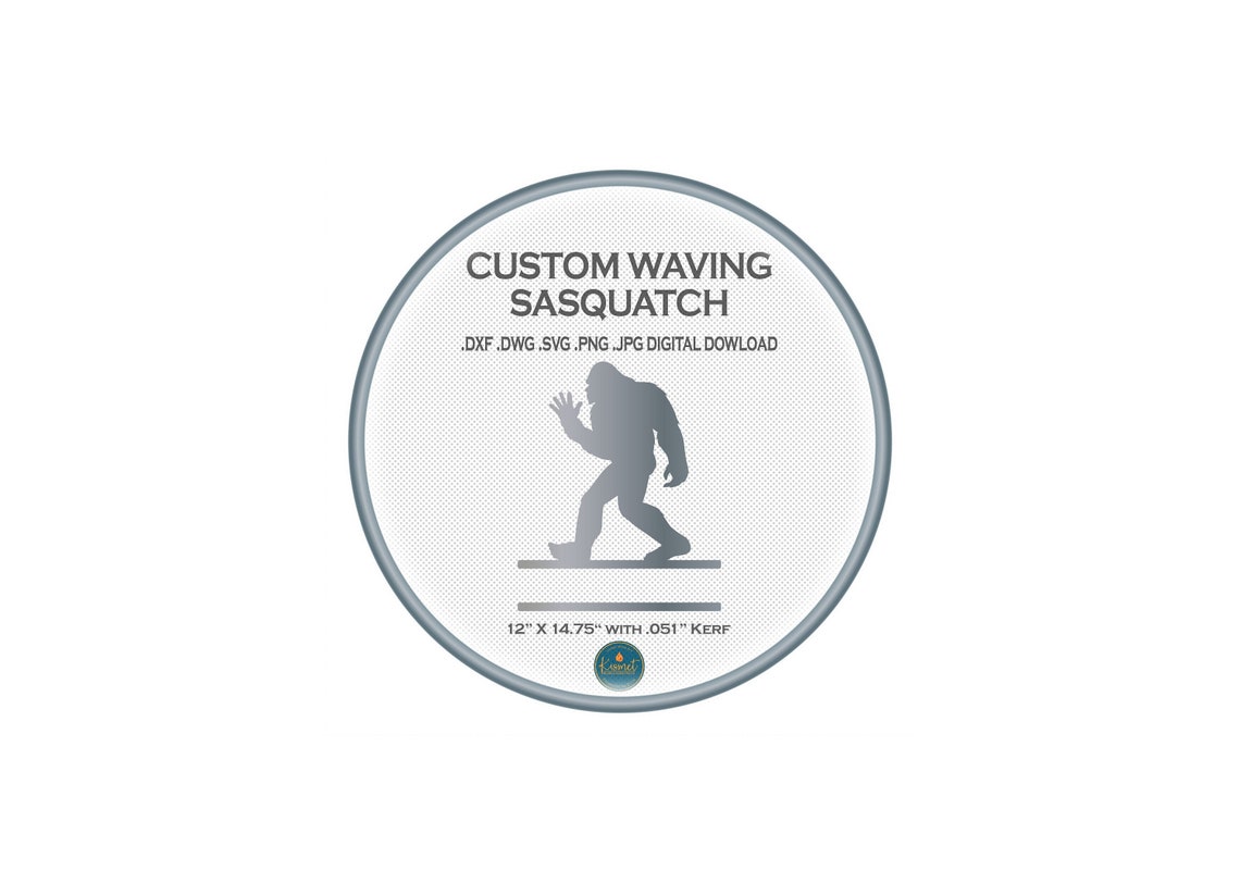 Sasquatch Silhouette, Bigfoot Monogram, DXF SVG PNG, Cnc Plasma Laser ...