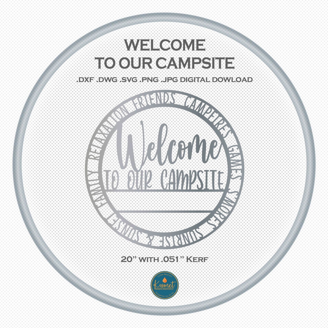 Campsite Welcome Sign SVG, DXF Cut Files for CNC Plasma, Laser, Xtool ...