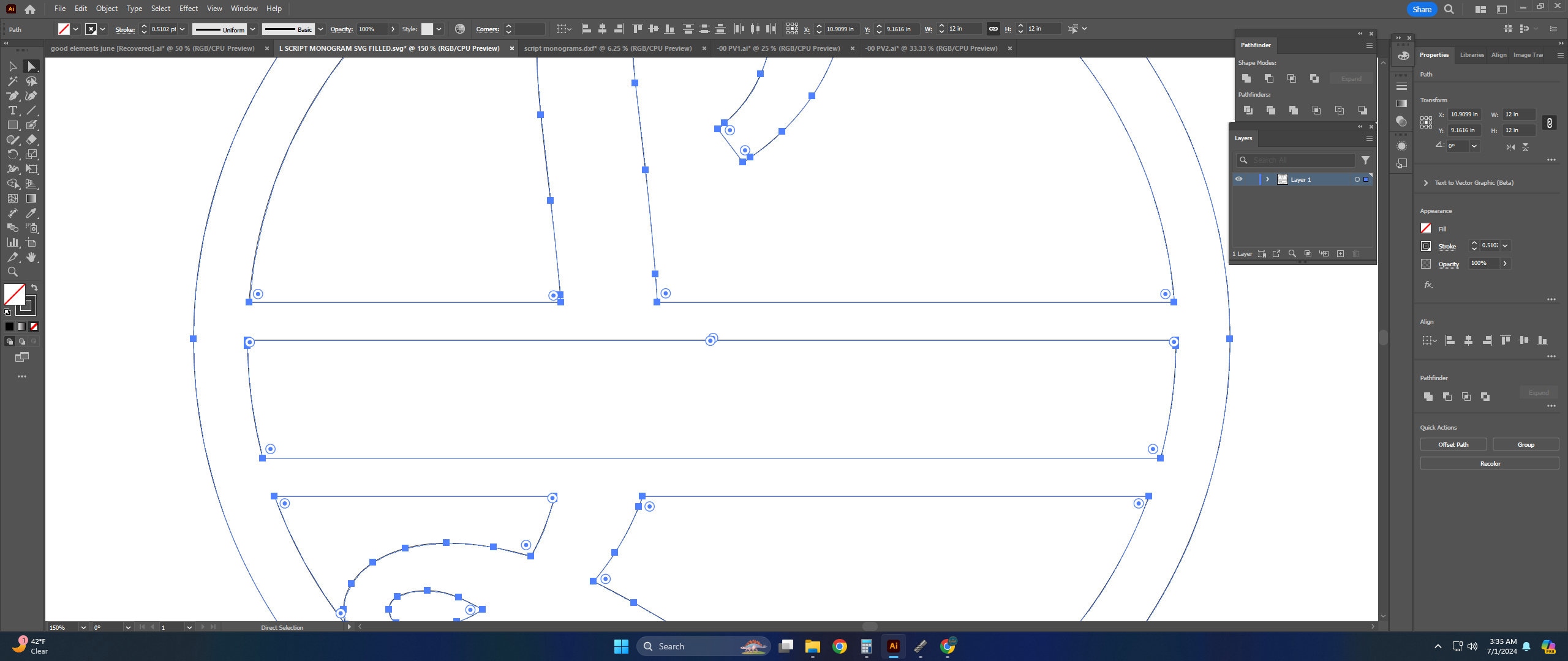 Split Letter Monogram Svg Files for Laser Cut Signs, Letter L Monogram ...