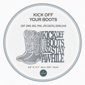 Cowboy Boots Cut File for Plasma Cut Western Decor, Cowboy Sign Laser ...