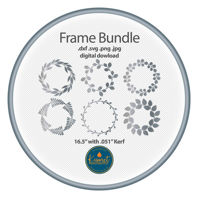 Floral Circle Frame Dxf Files for Laser Cutters, Floral Border Svg ...