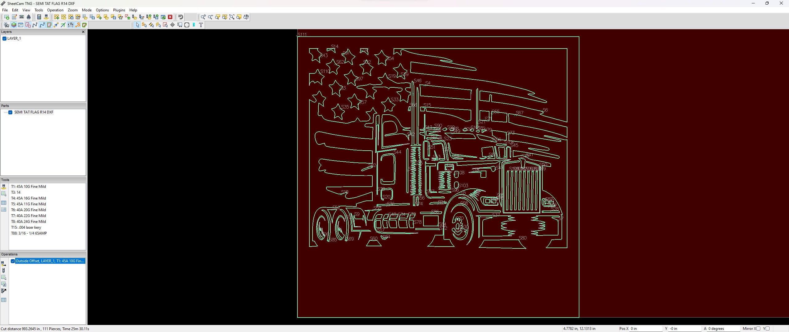 Semi Truck Dxf File for Cnc Plasma Cutting, Semi and Flag Svg File for ...