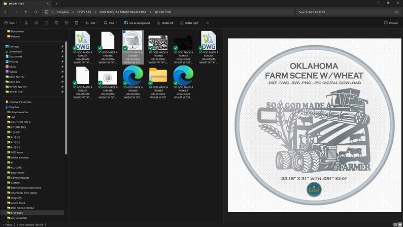 So God Made a Farmer Cnc Plasma Dxf Files for Plasma Cutter, Oklahoma ...