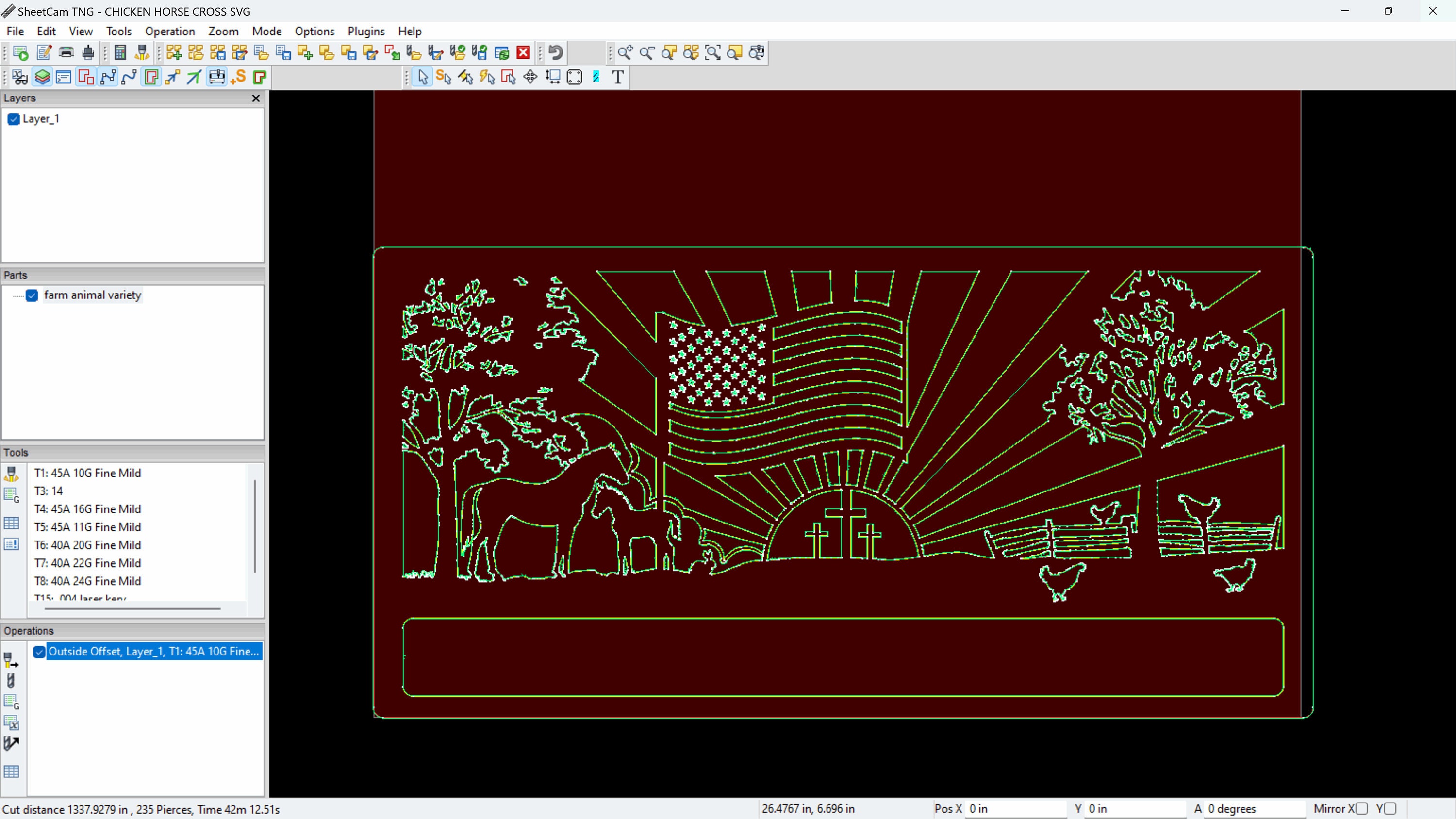 Farm Scene Dxf File for Cnc Plasma File, Horse Farm Svg Files for Laser ...