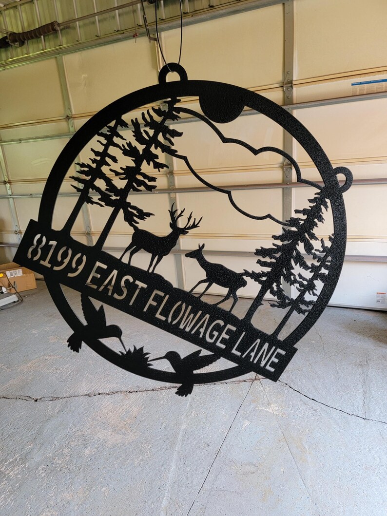 Deer Sign Dxf File for Cnc Plasma Cutting, Nature Scene Svg File for ...