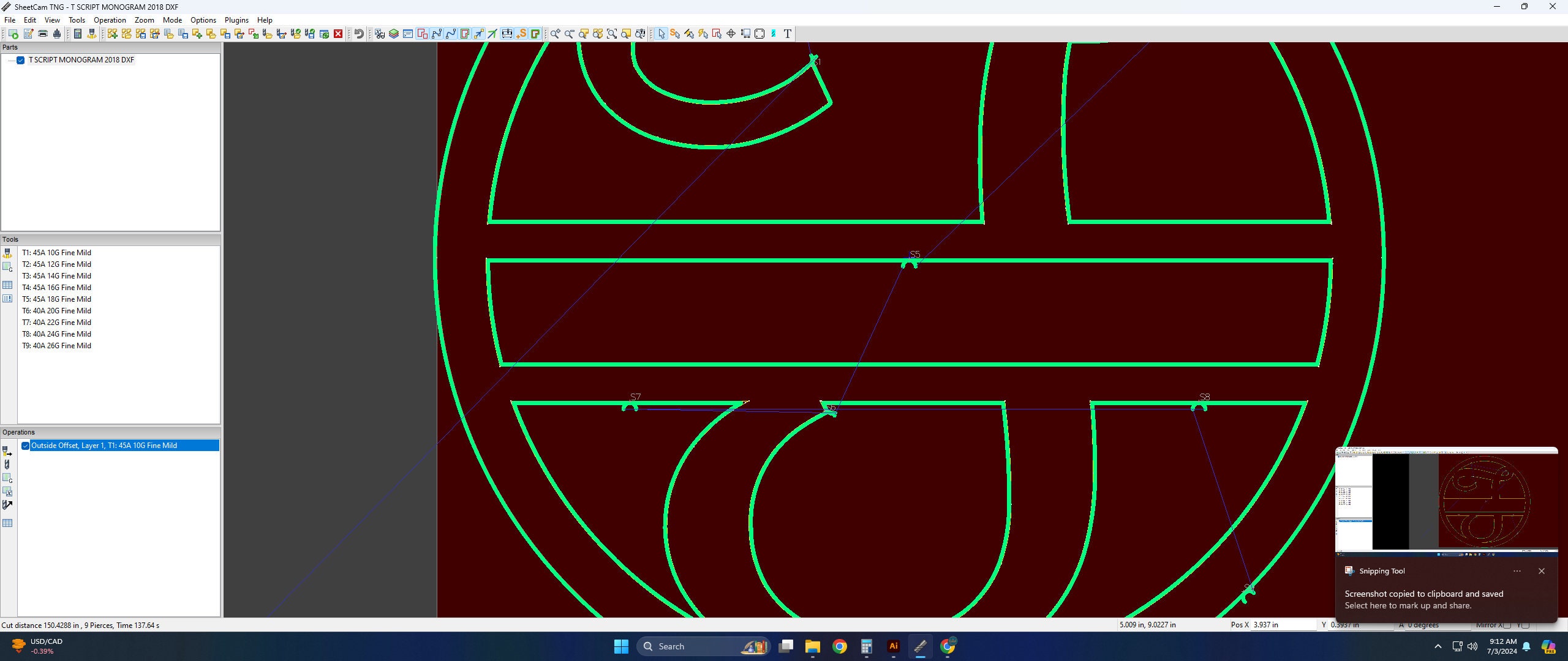 Split Letter Monogram Svg Files for Laser Cut Signs, Letter T Monogram ...
