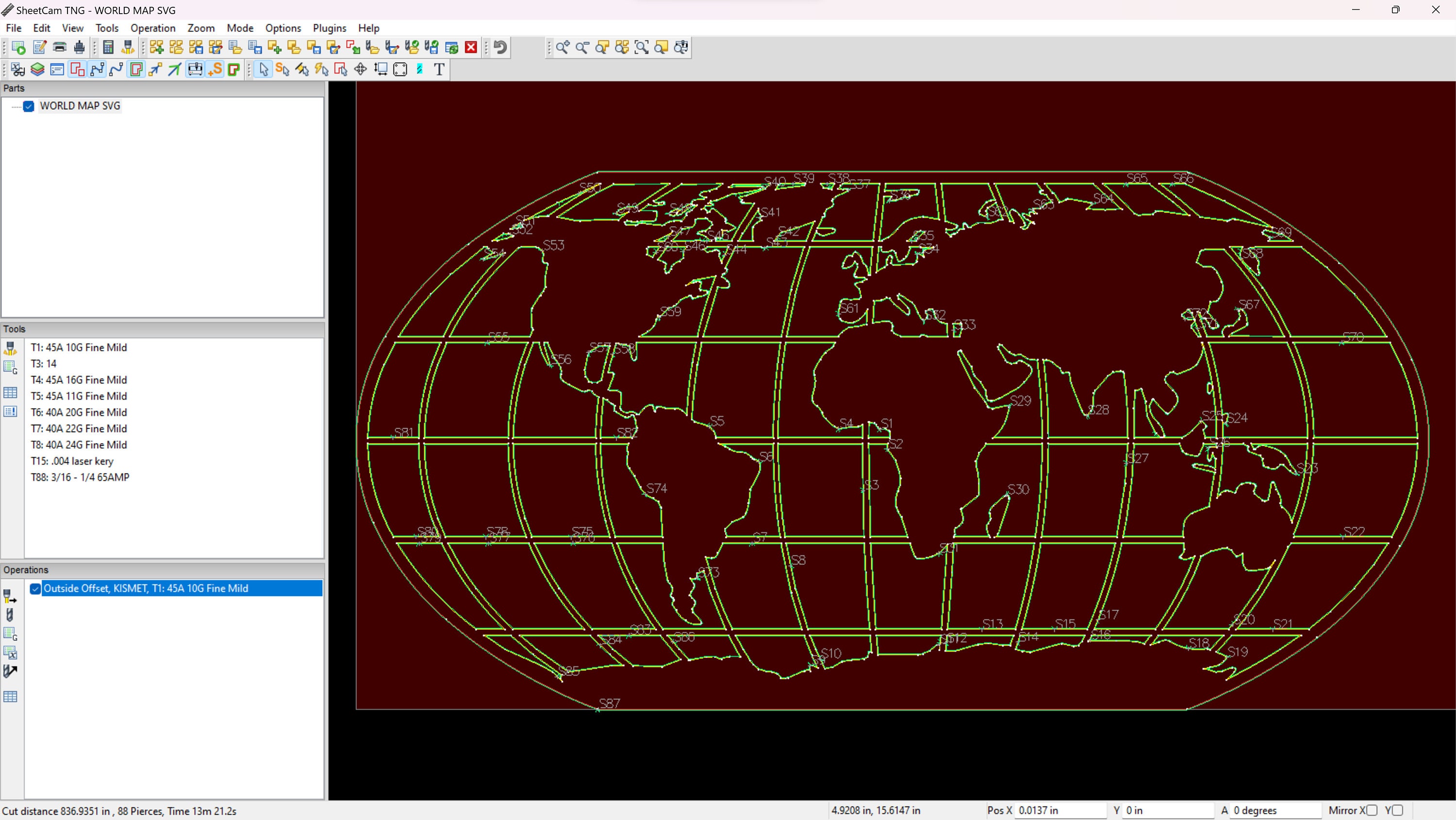 World Map Dxf Cut File for Plasma Cutting, Globe Map Laser Cut File for ...