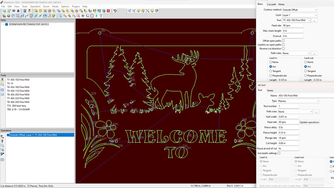 Custom Deer Sign Dxf File for Plasma Cutter, Whitetail Deer Cnc Plasma ...