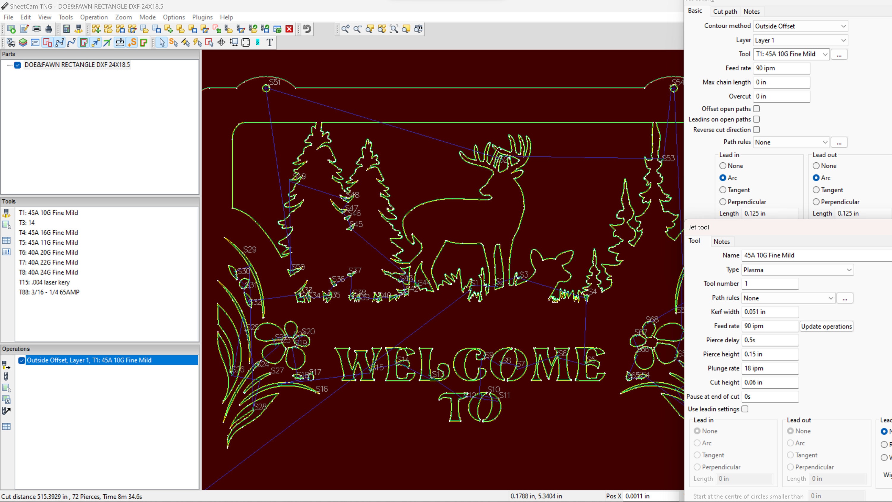 Custom Deer Sign Dxf File for Plasma Cutter, Whitetail Deer Cnc Plasma ...