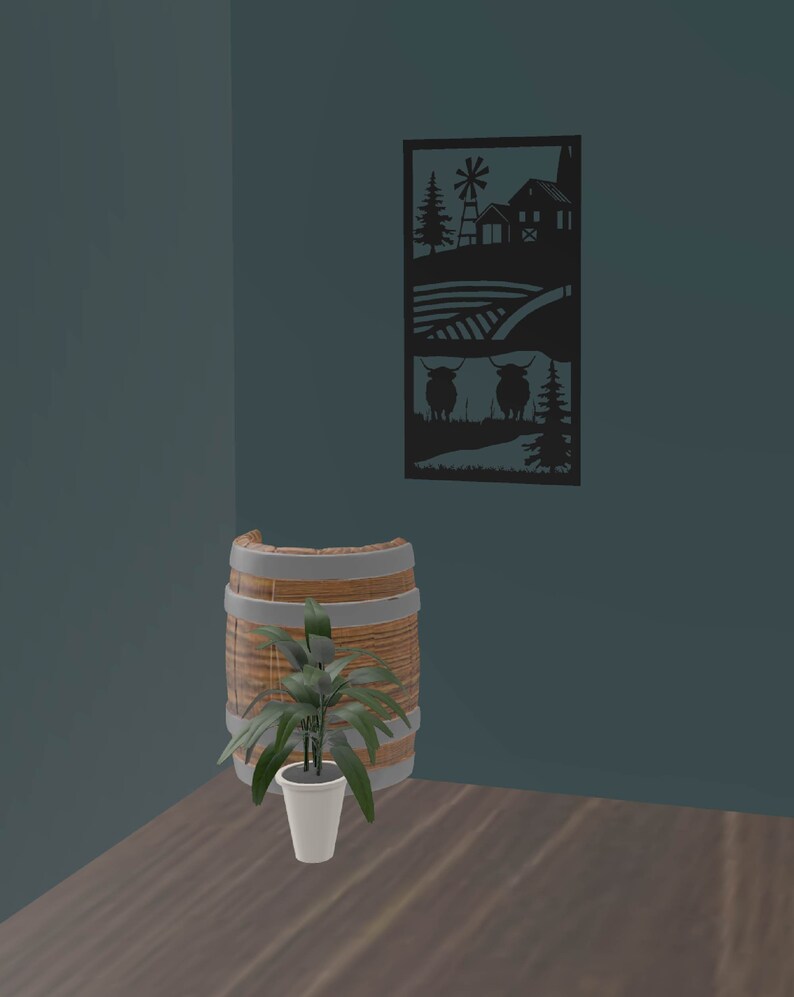 Highland Cow Dxf File for Plasma, Farm Png Laser Cut Files for Laser ...