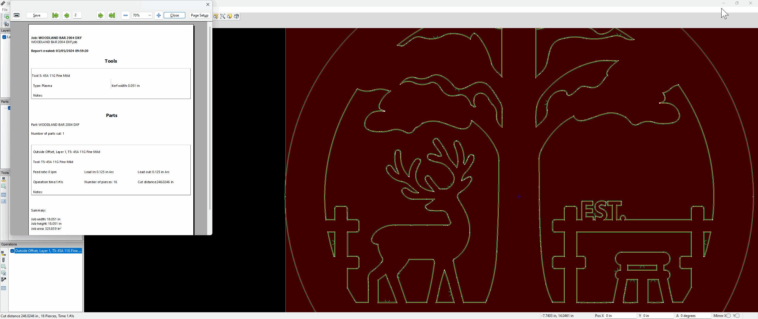 Bar Sign Dxf File for Plasma Cut Sign, Deer Forest Svg File for Laser ...