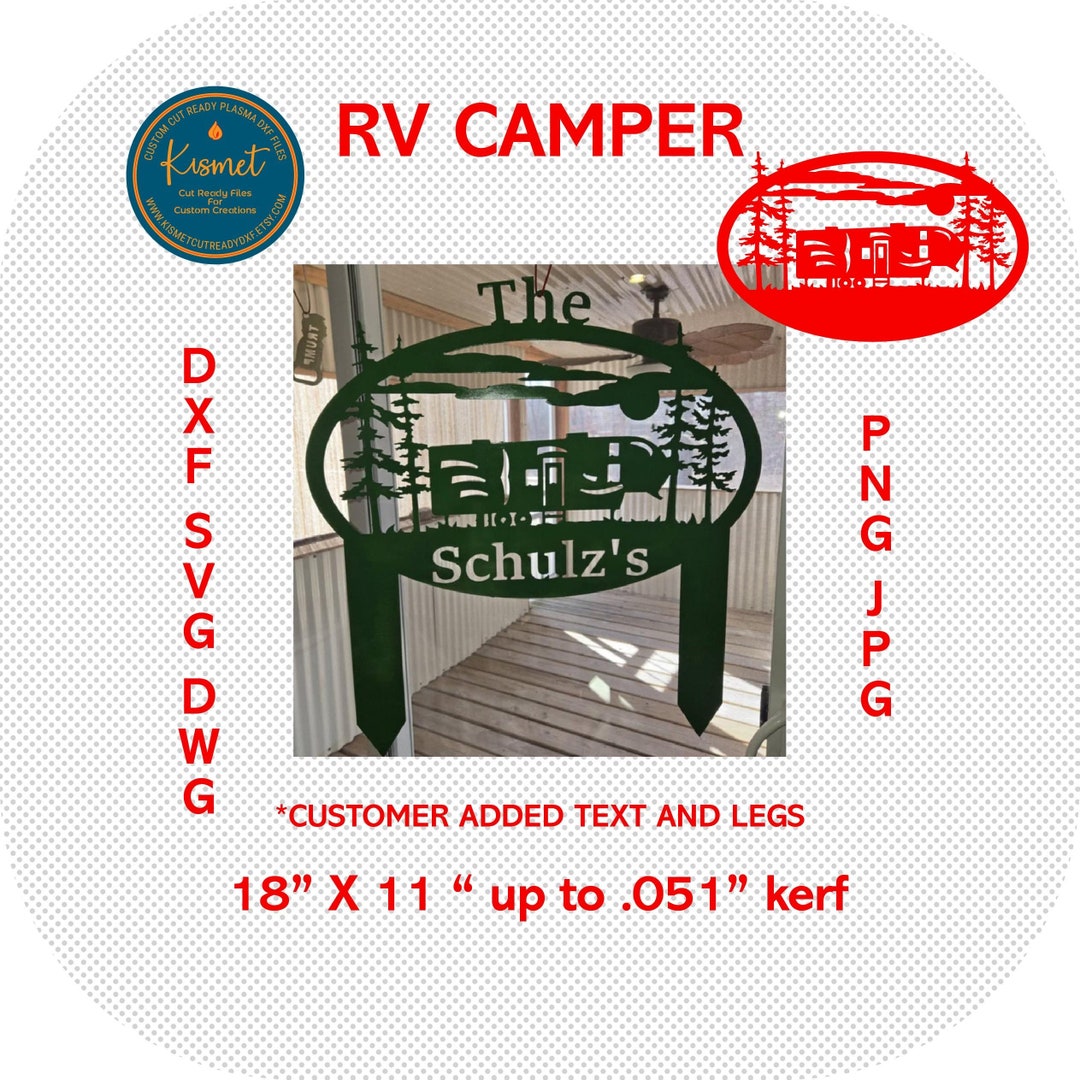 Rv Sign Plasma Ready Dxf Files, Camper Dxf File for Cnc Plasma Cutting ...