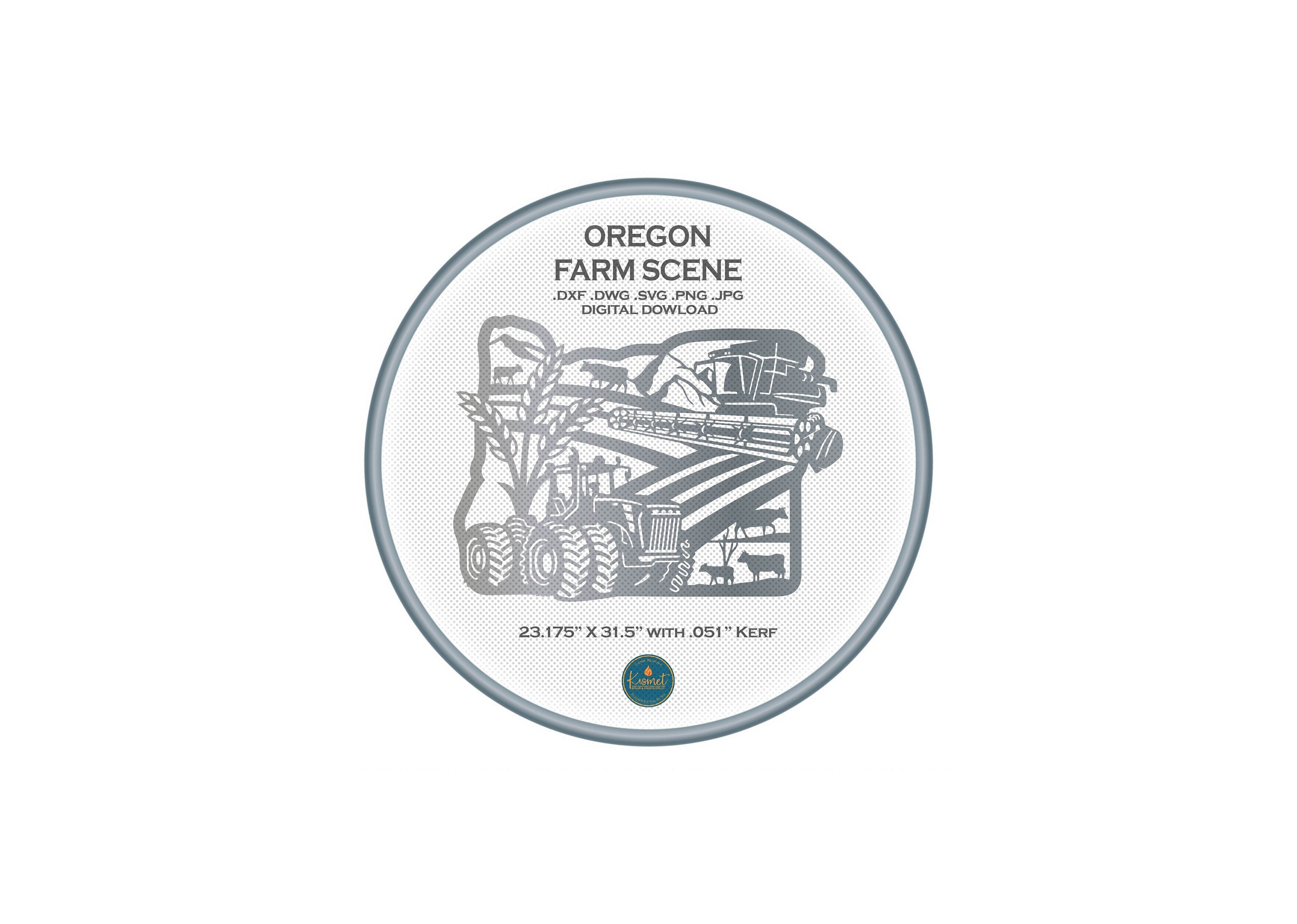 Oregon Sign Laser Cut Files for Cnc, Farm Scene Svg File for Plasma ...