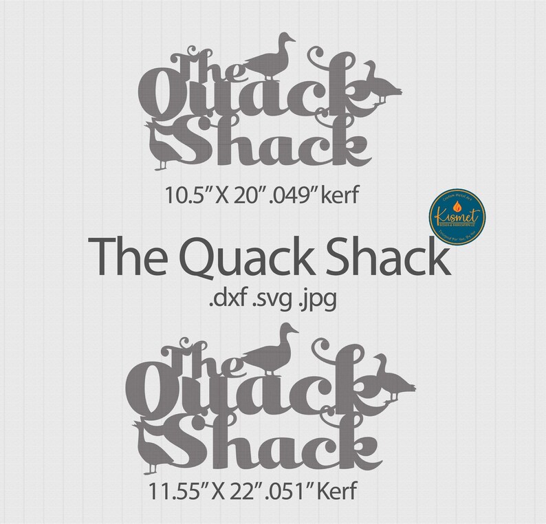 Quack Shack Sign Dxf Files for Plasma, Duck Svg Files for Laser, Duck ...