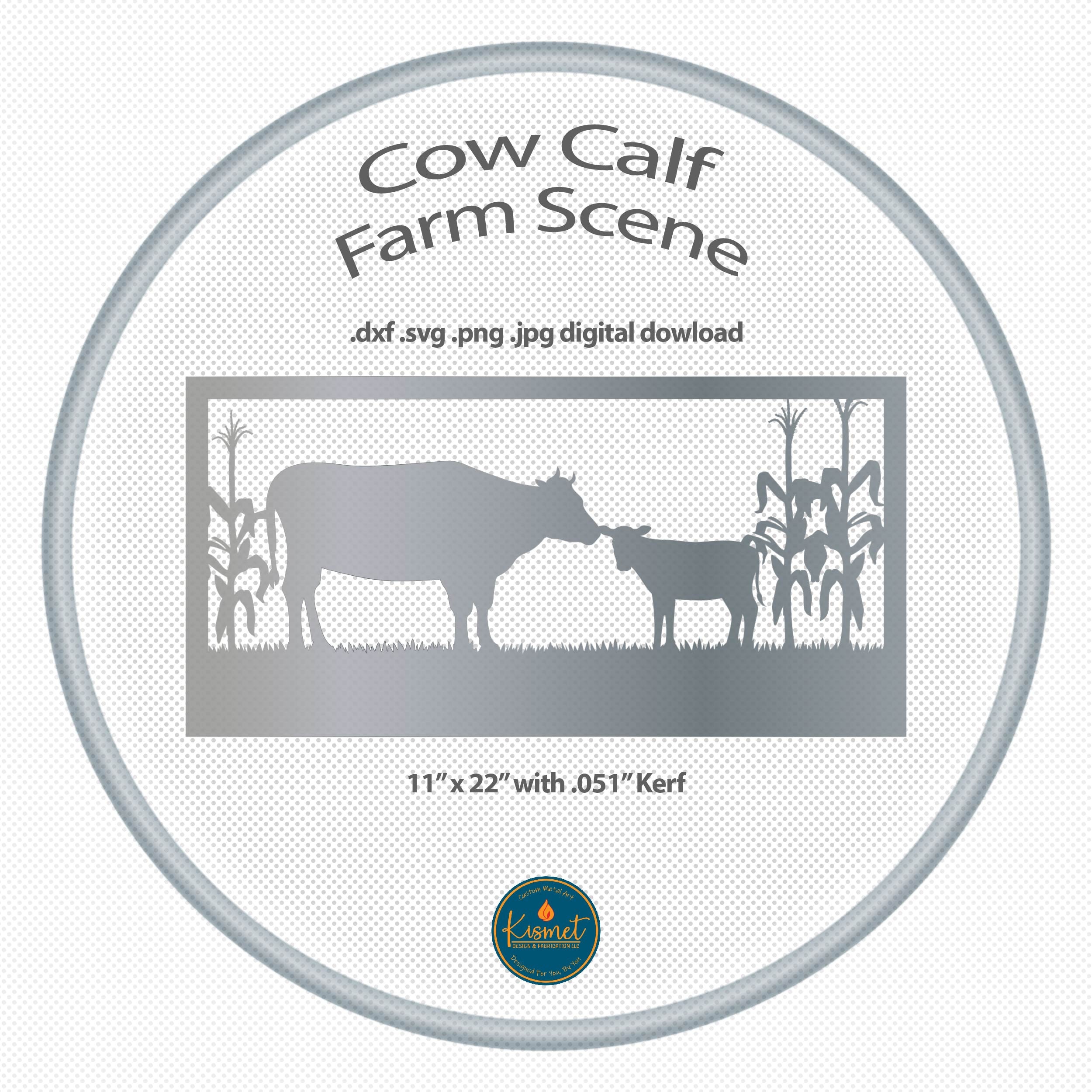 Farm Scene Dxf Files for Cnc Plasma Cutting, Cow and Calf Svg Files for ...