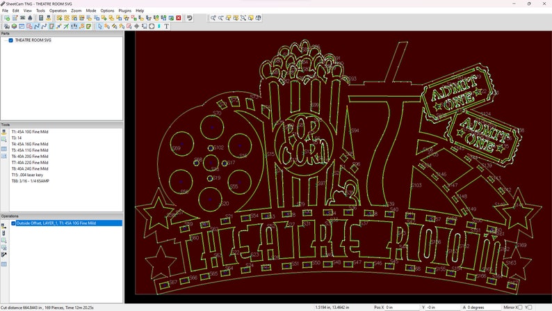 Theatre Room Dxf File for Cnc Plasma, Kismet Cut Ready DXF, Movie Room ...